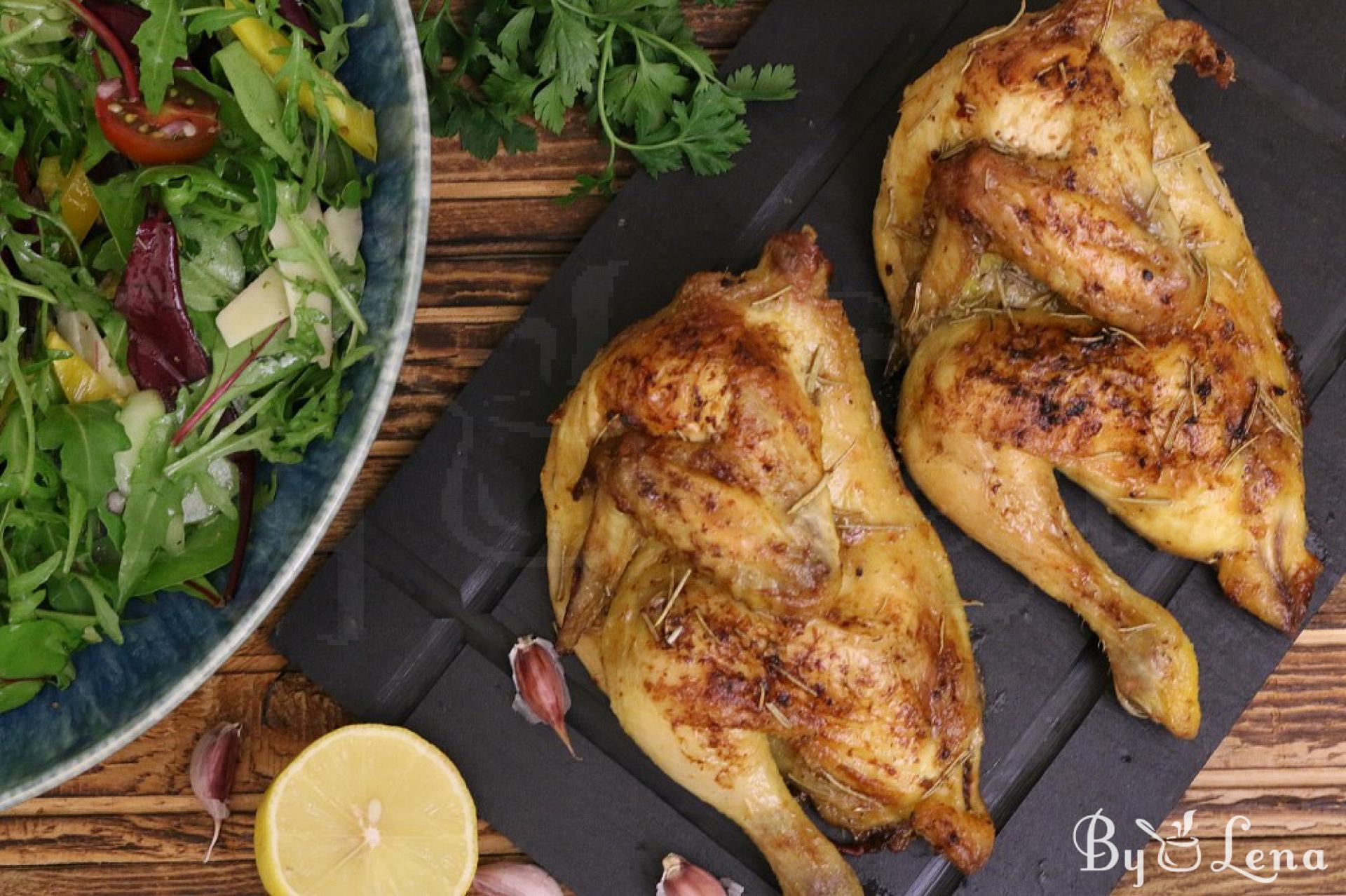 Roasted Poussin with Garlic, Lemon and Rosemary - ByLena.com