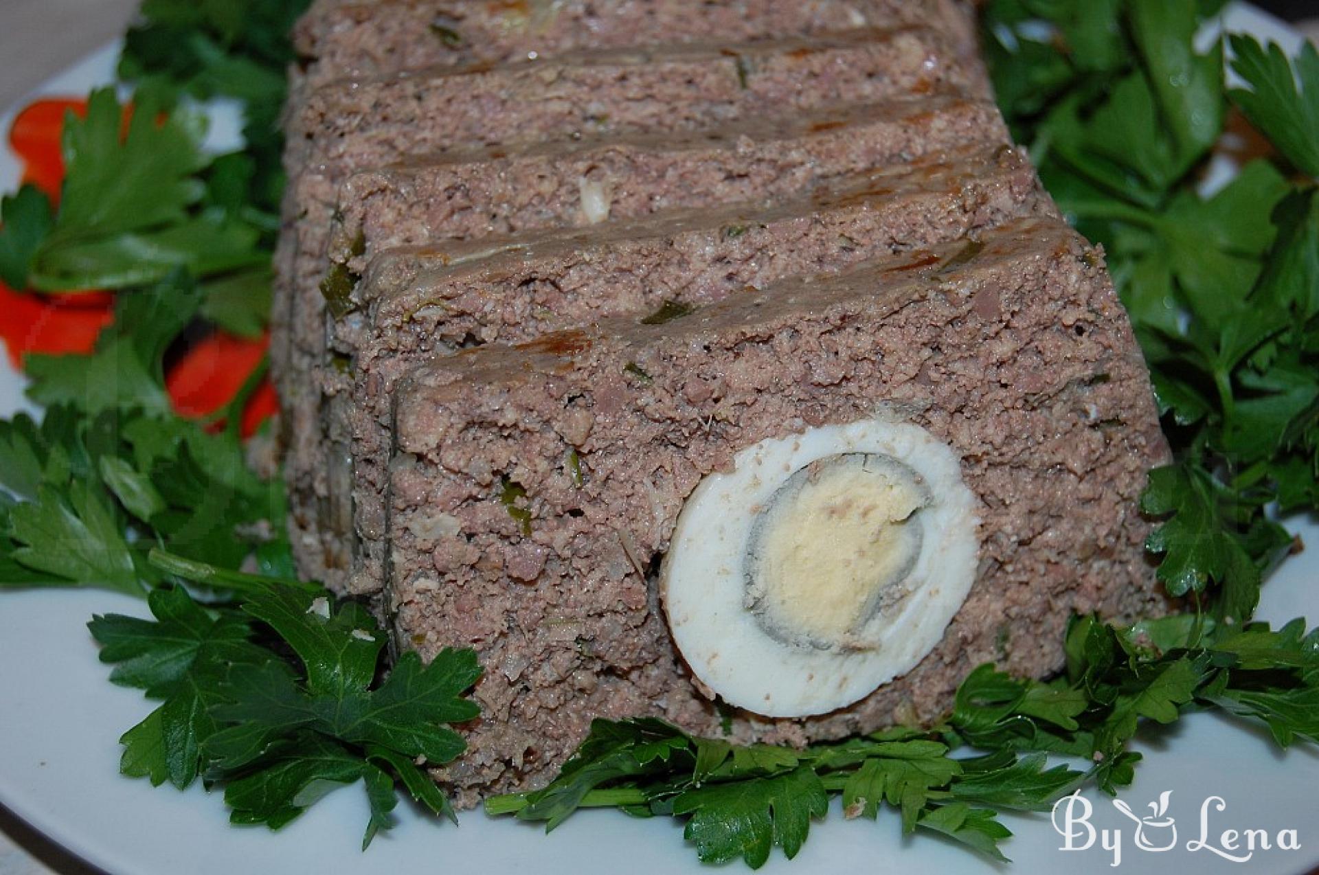 Romanian Easter Lamb Meatloaf - Drob - ByLena.com