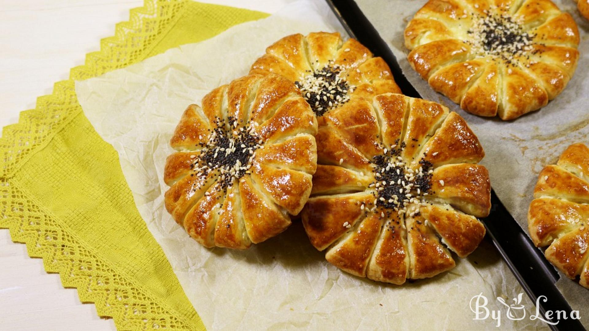 Turkish Cheese Flower Shaped Pies - ByLena.com
