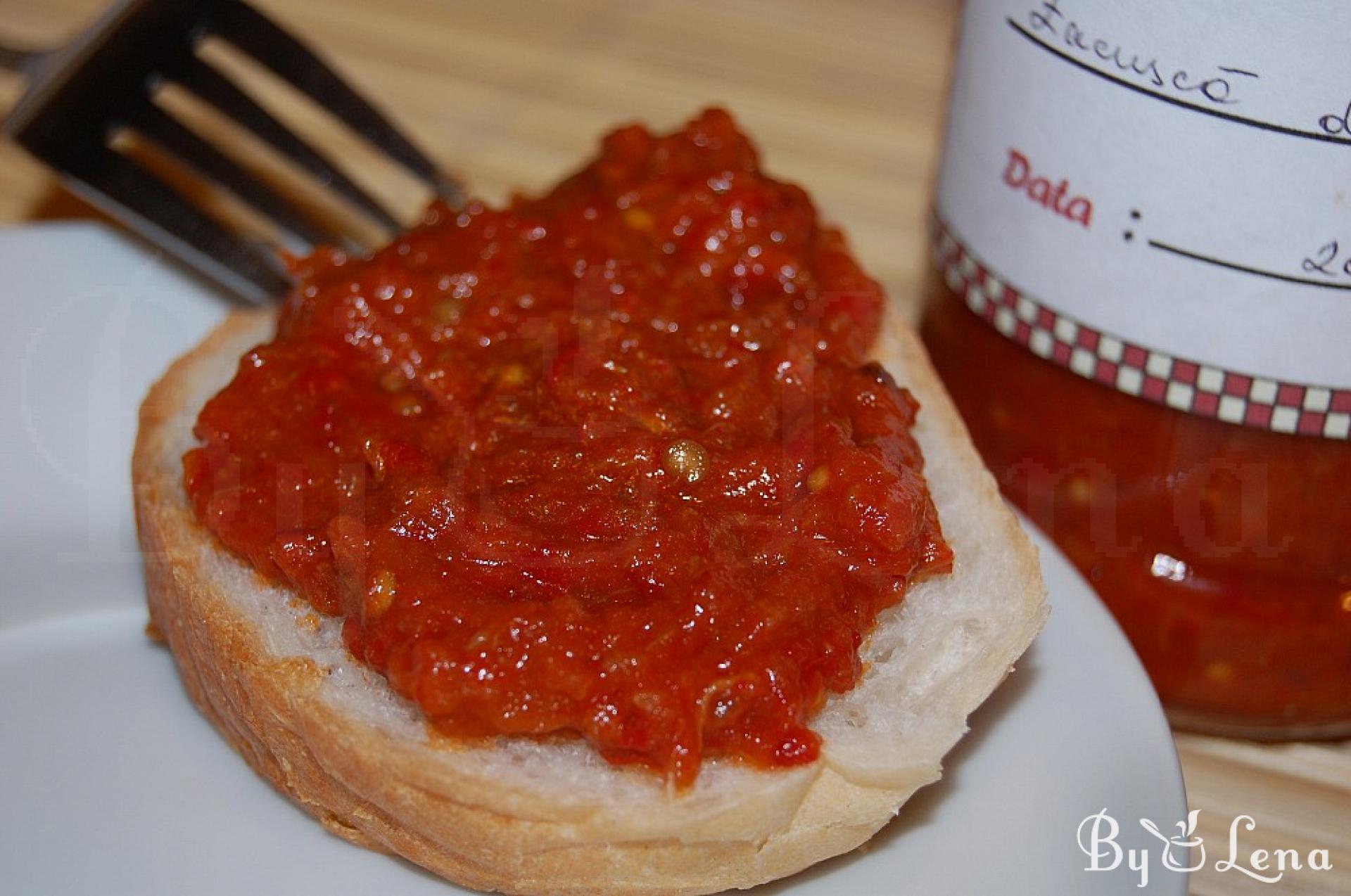 Traditional Romanian Zacusca with Eggplant & Pepper - ByLena.com